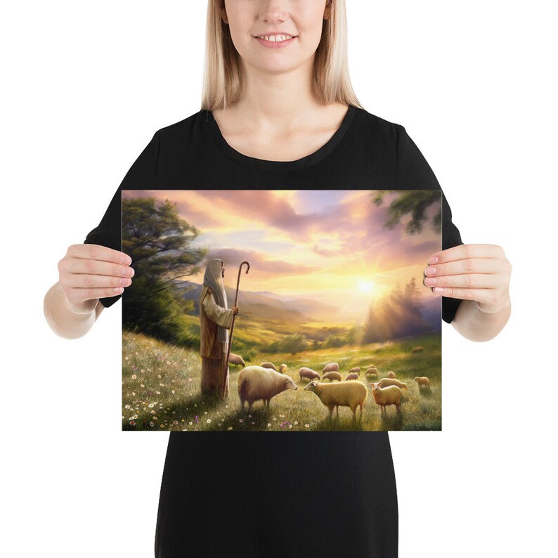 Poster Print, Jesus is Our Good Shepherd, the Lost Sheep, Jesus Christ ...