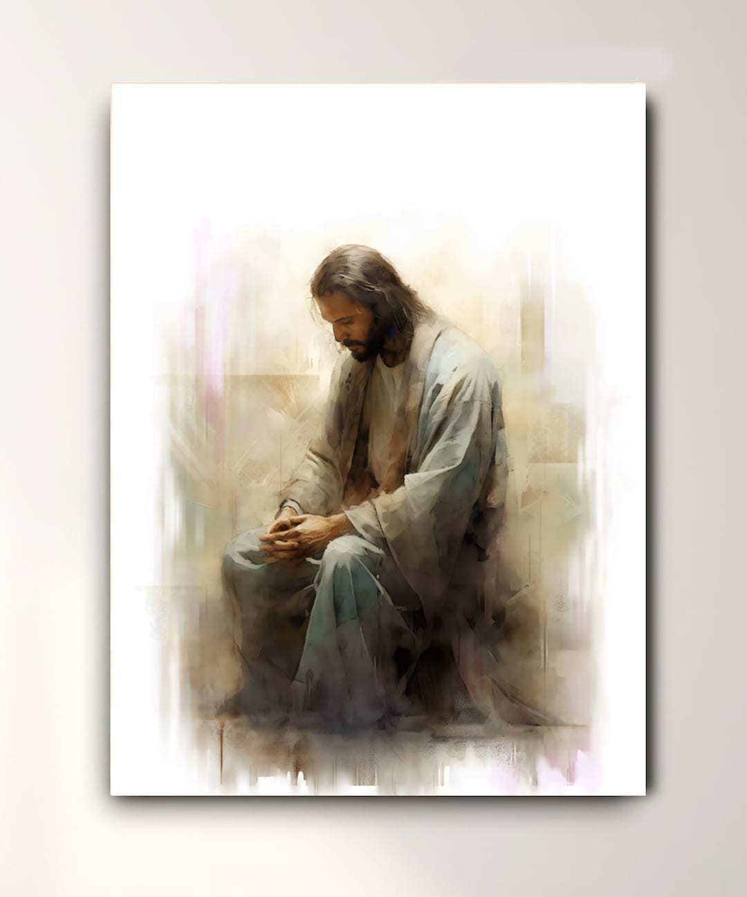 Jesus Christ jesus Christ in Meditation Canvas - Etsy