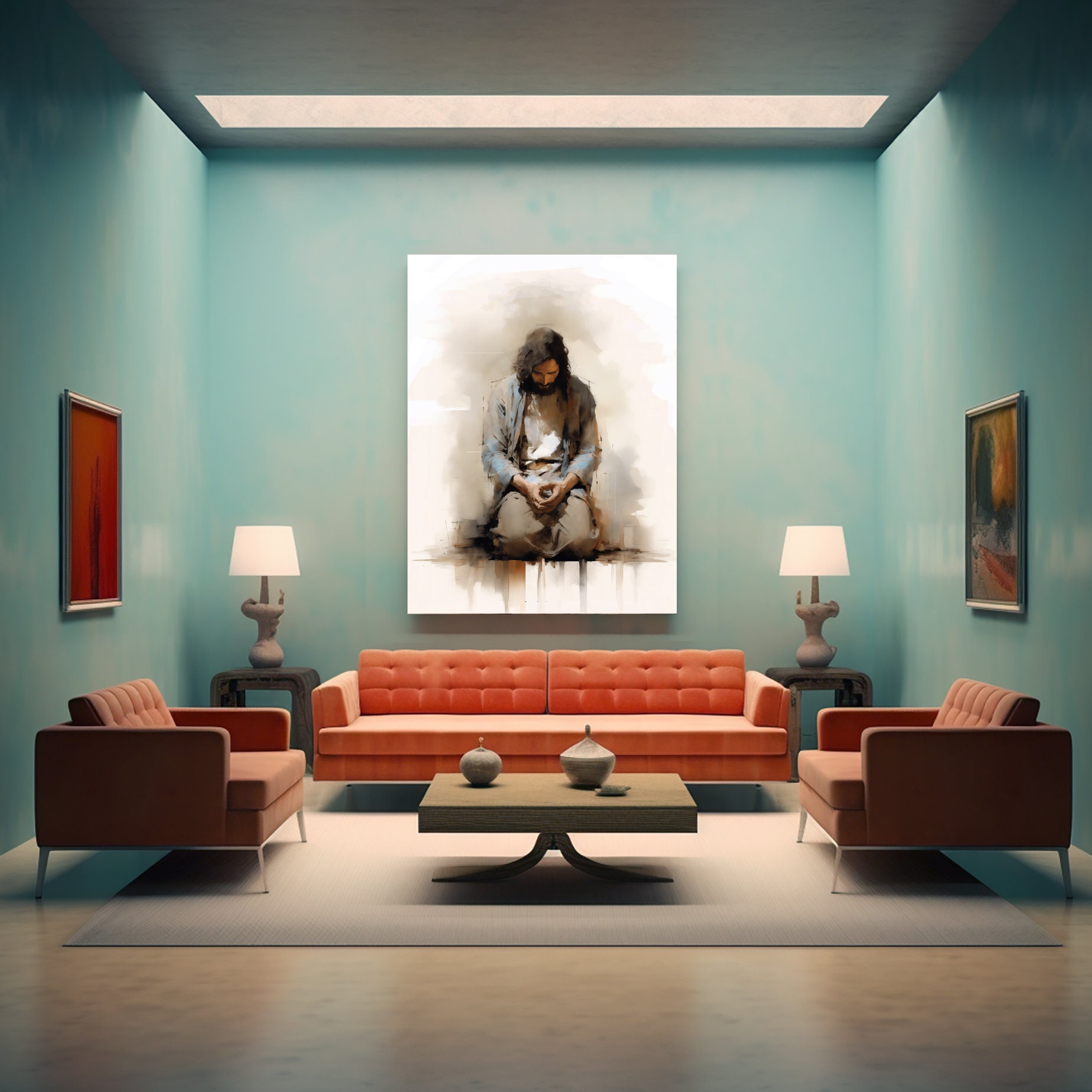 Jesus Christ humility Canvas Print, Christian Art, LDS Art, Jesus Art ...