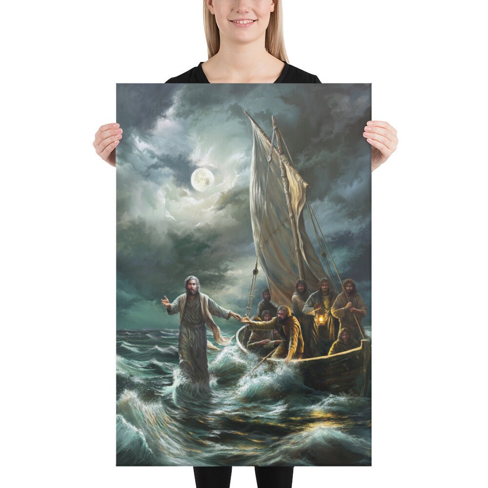 Canvas Print, Be Not Afraid, Peter, Walks on Water, Lds Art, Jesus Art ...