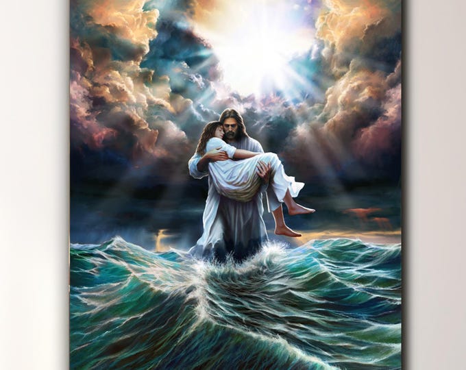 Jesus Christ, "let Him In" Canvas Print, Jesus Portrait, Jesus Art ...