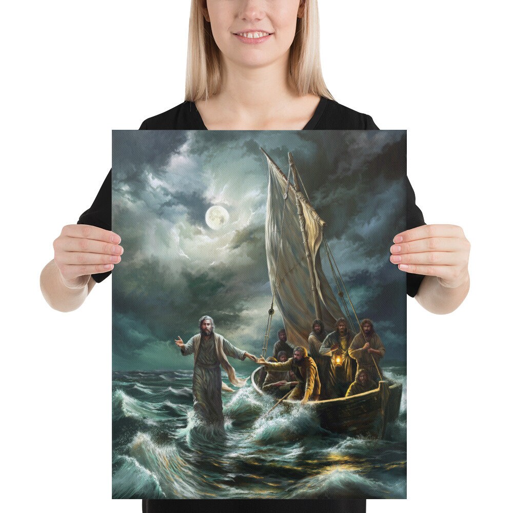 Canvas Print, Be Not Afraid, Peter, Walks on Water, Lds Art, Jesus Art ...