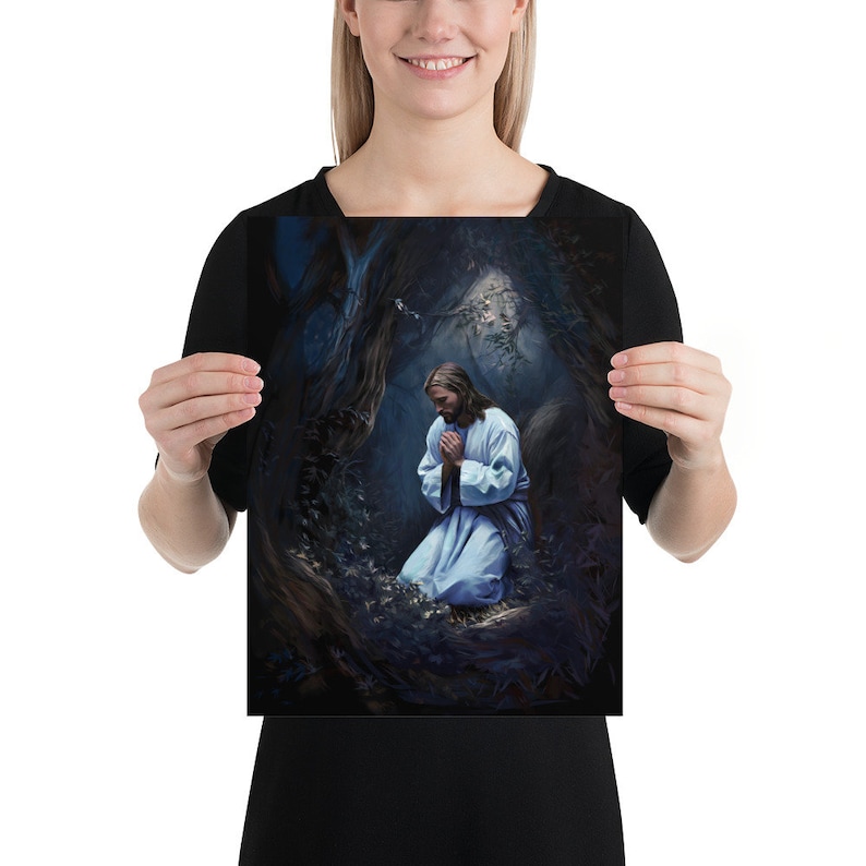 Jesus Christ Poster Print, Gethsemane, Christian Art, Decor, Gift, Lds ...