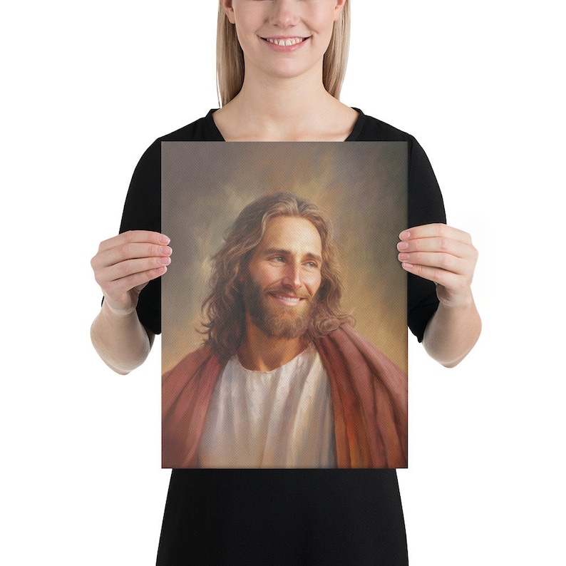 Jesus Christ Canvas Print, Christian Art, Smiling Jesus Christ, LDS Art, Jesus Art, Jesus ...