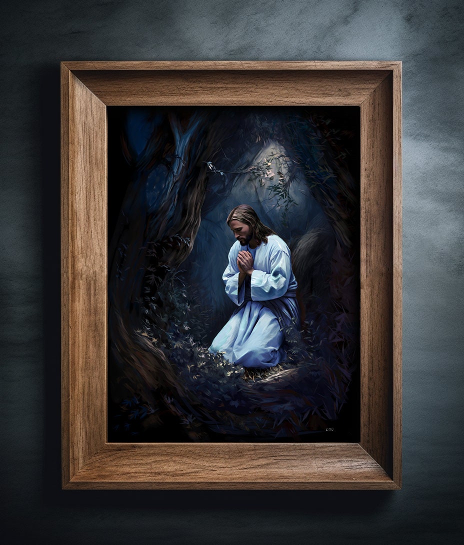 Jesus Christ Poster Print, Gethsemane, Christian Art, Decor, Gift, Lds ...