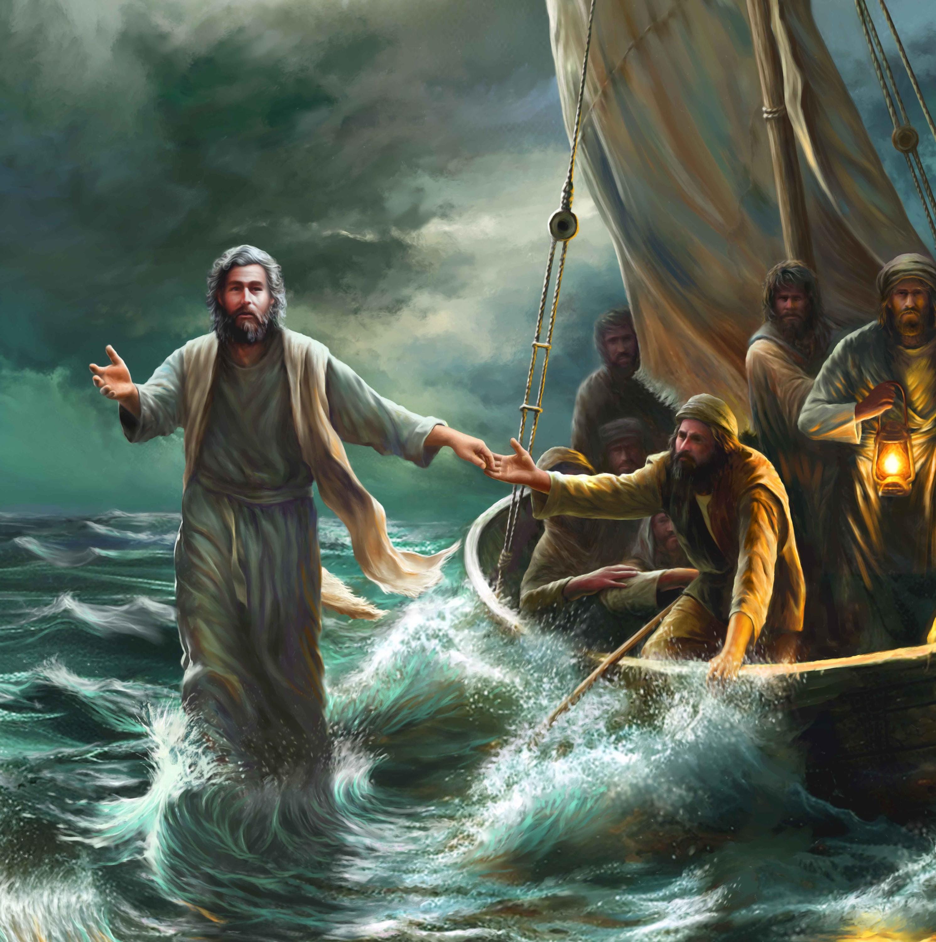 Canvas Print, Be Not Afraid, Peter, Walks on Water, Lds Art, Jesus Art ...