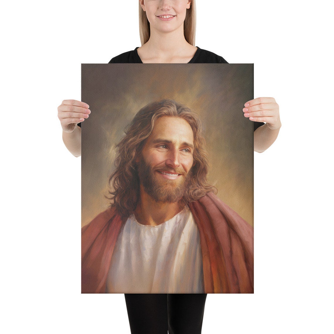 Jesus Christ Canvas Print, Christian Art, Smiling Jesus Christ, LDS Art, Jesus Art, Jesus ...