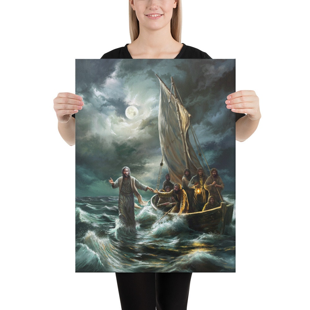 Canvas Print, Be Not Afraid, Peter, Walks on Water, Lds Art, Jesus Art ...