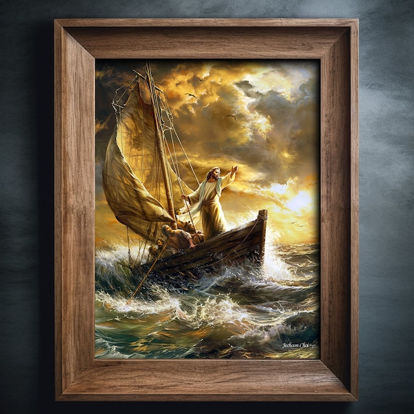 Jesus Calming the Storm Poster - Etsy