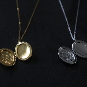 Oval Locket Necklace, Silver Locket Necklace, Gold Locket Necklace ...