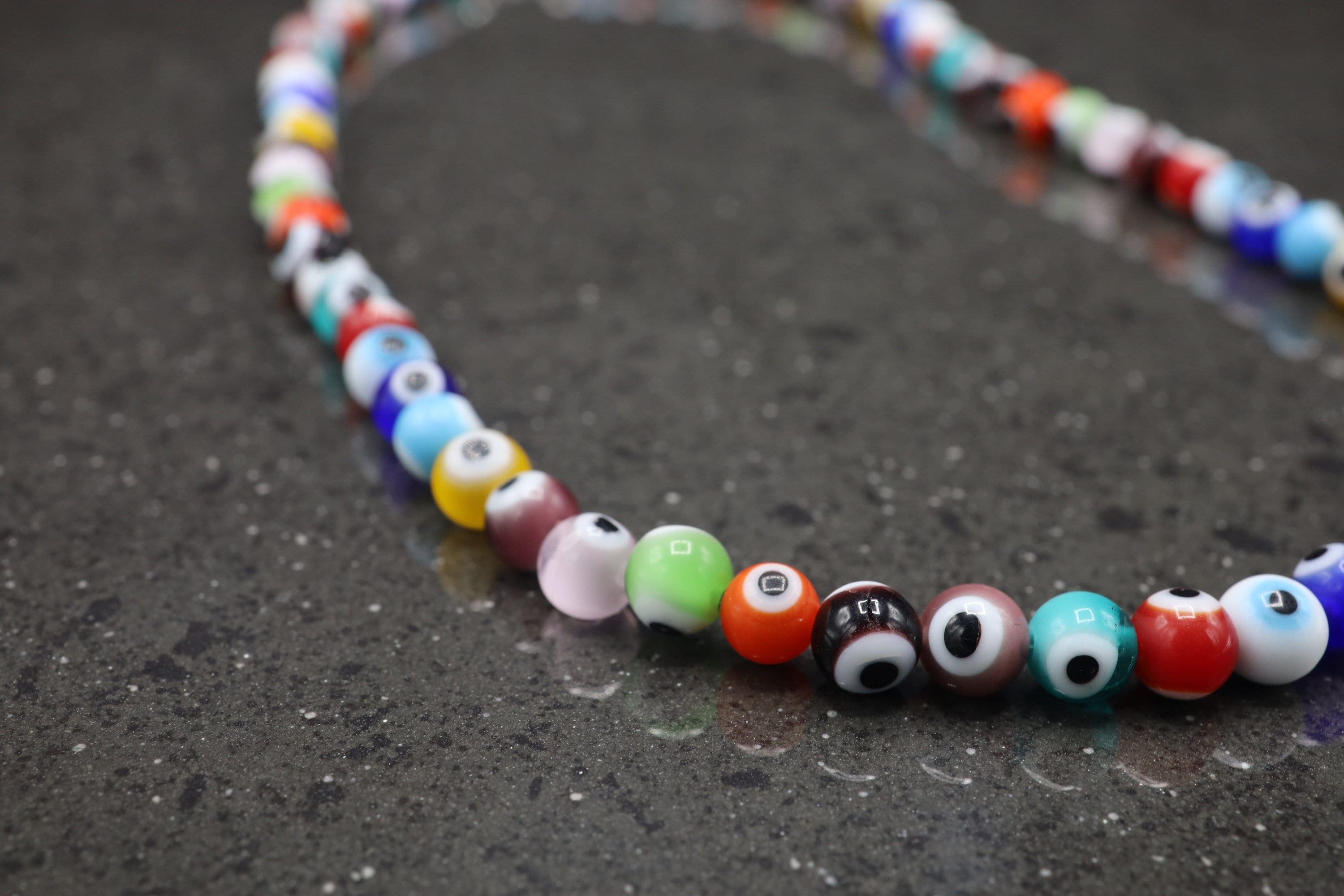 6mm Rainbow Evil Eye Choker Colorful Evil Eye Necklace - Etsy