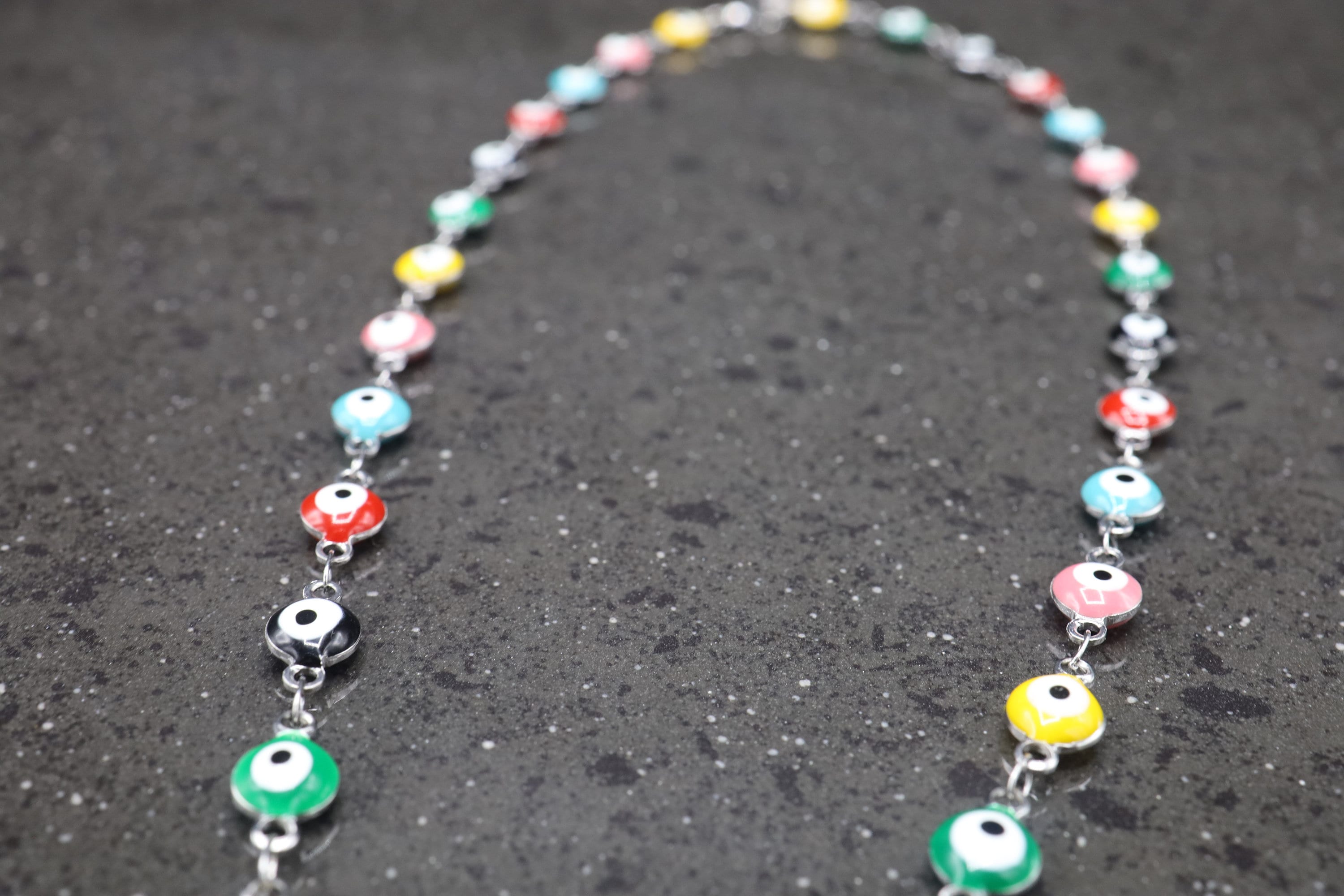 Rainbow Evil Eye Choker Colorful Evil Eye Necklace Colorful - Etsy