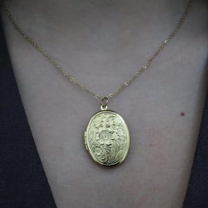 Oval Locket Necklace, Silver Locket Necklace, Gold Locket Necklace ...