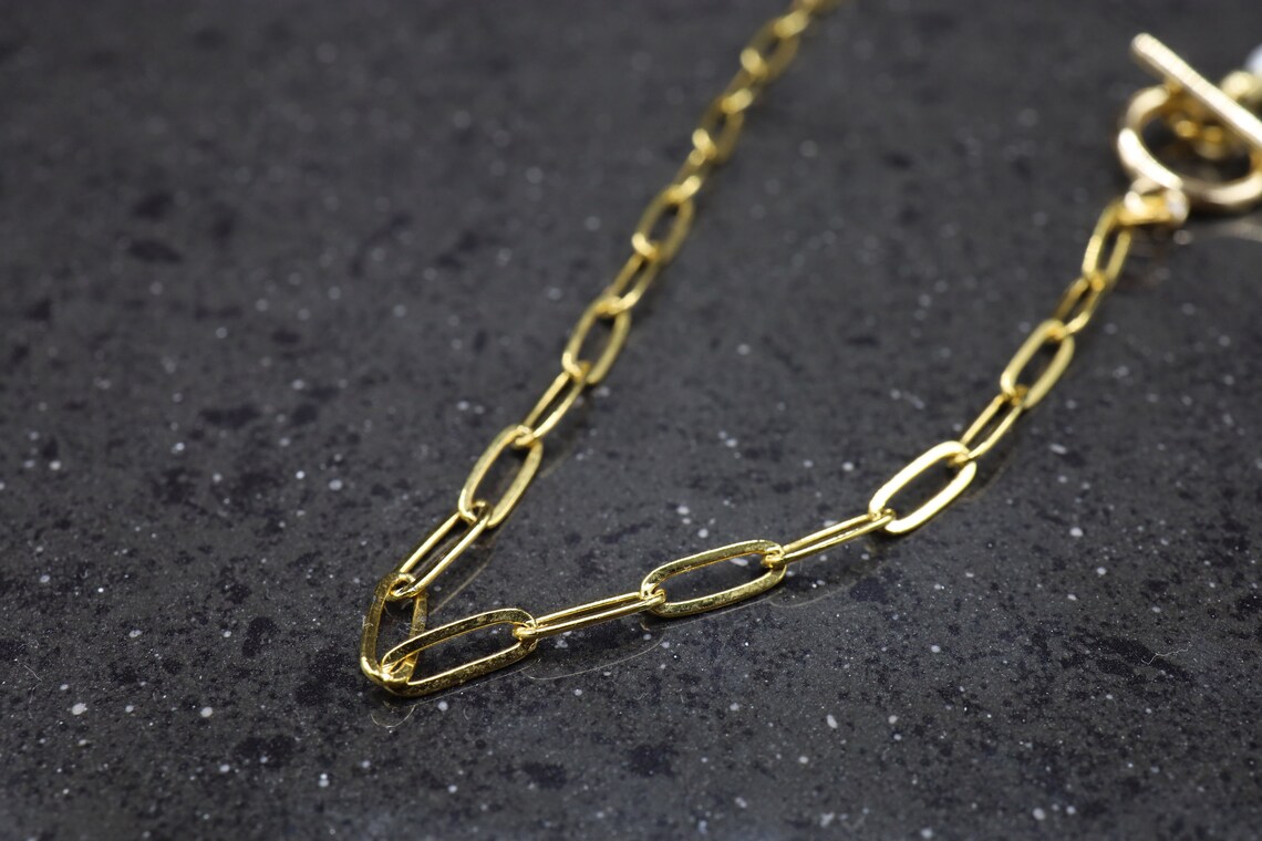 Half Paperclip Half Oval Pearl Necklace Freshwater Pearl - Etsy