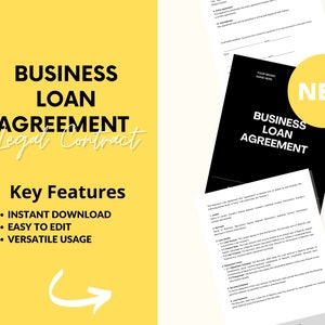 Business Loan Agreement Digital Template Instant Download - Etsy