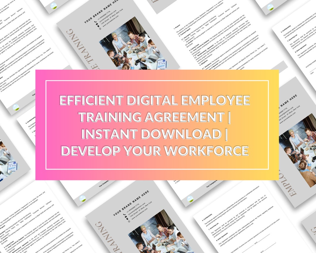 Employee Training Agreement Instant Download Develop Your Workforce - Etsy