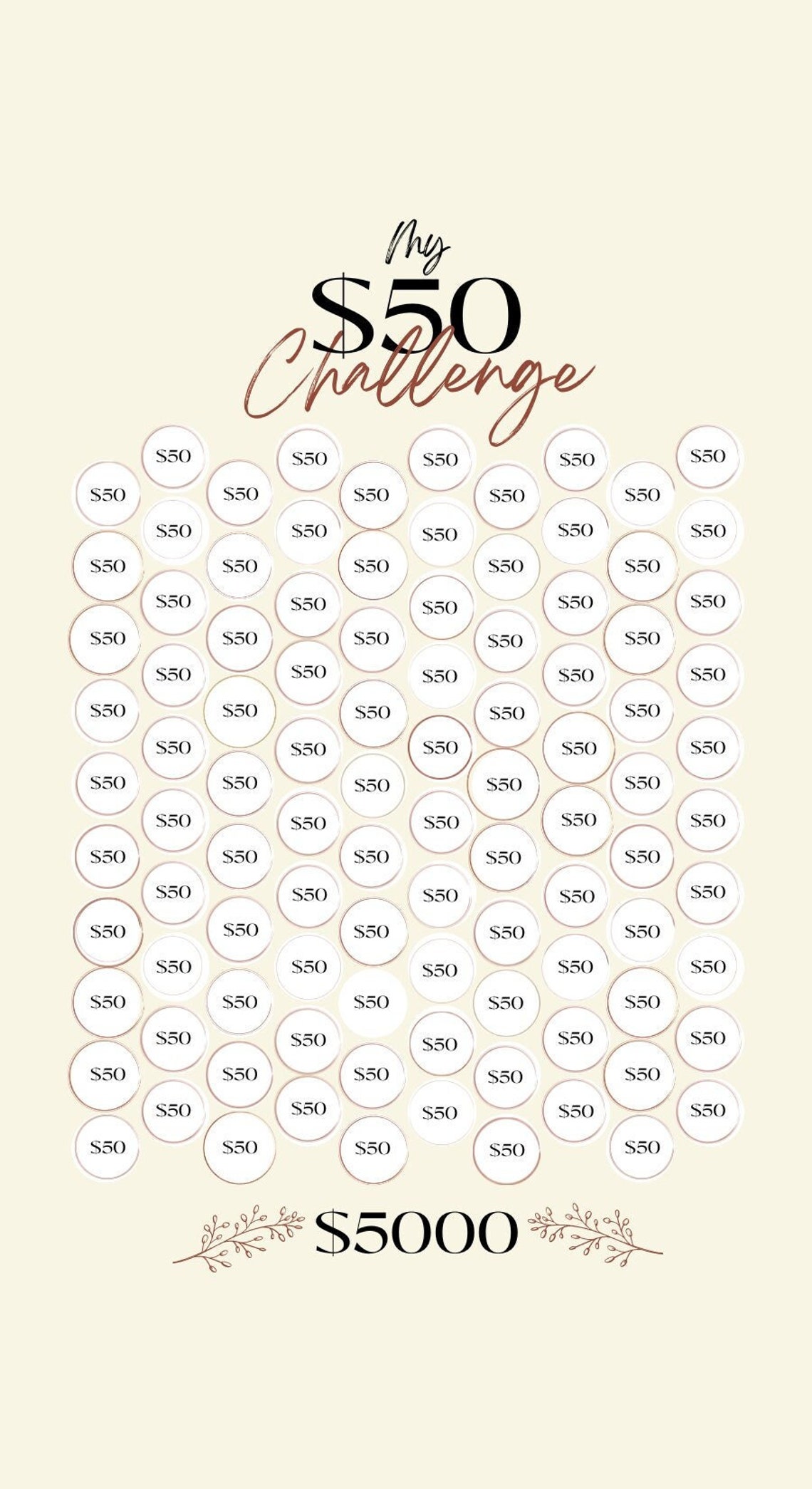 5000 Dollar Savings Challenge Tracker - Etsy