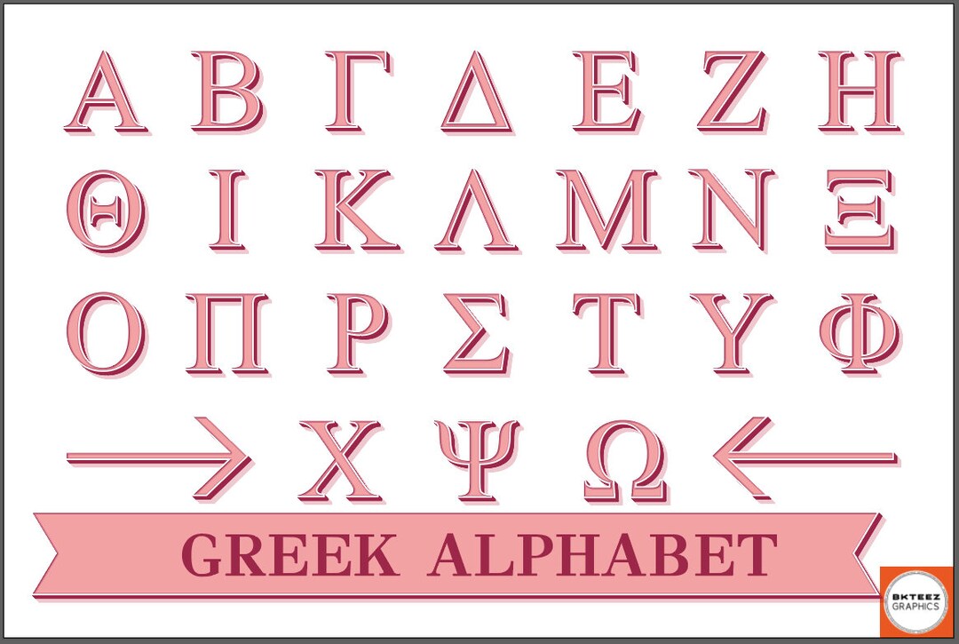 Decorative Greek Alphabet in Color - Ai, SVG, EPS, Pdf Png Files ZIP ...