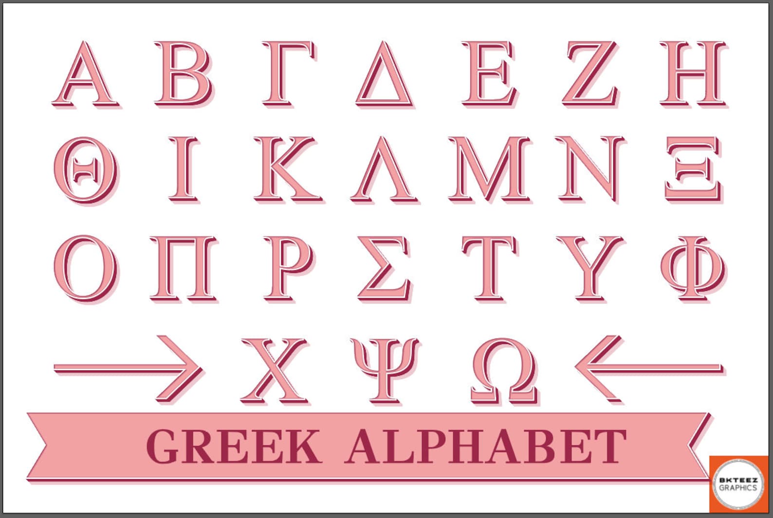 Decorative Greek Alphabet in Color - Ai, SVG, EPS, Pdf Png Files ZIP ...