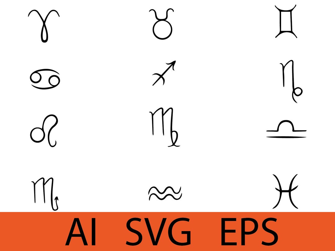 Zodiac Star Sign Bundle Ai SVG EPS ZIP File - Etsy