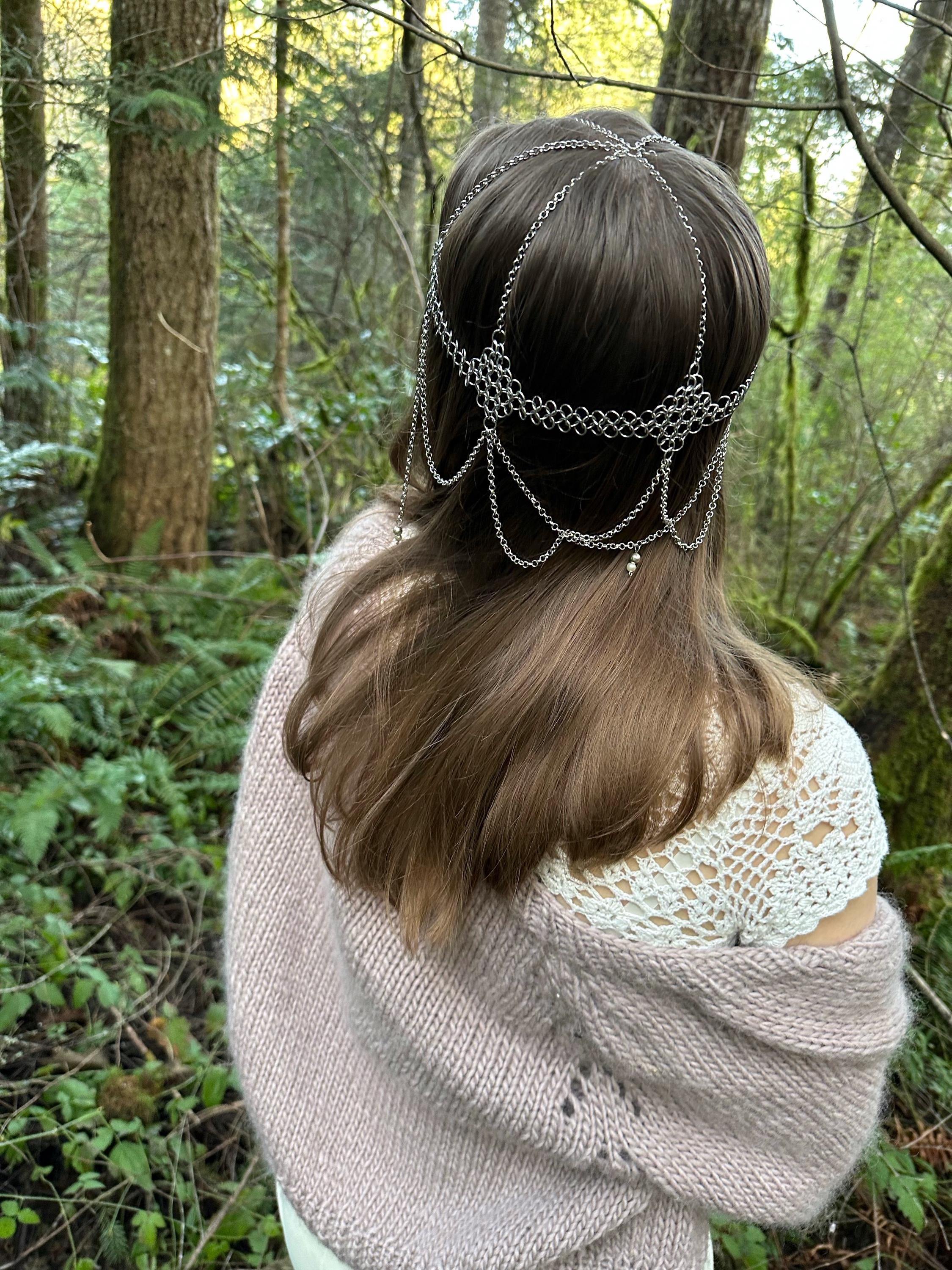Chainmail Headpiece / Headdress. LARP, Renaissance Faire, Dark Fantasy ...