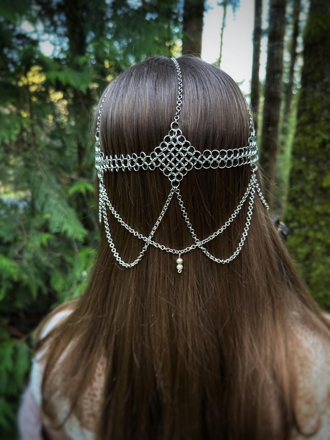 Chainmail Headpiece / Headdress. LARP, Renaissance Faire, Dark Fantasy ...