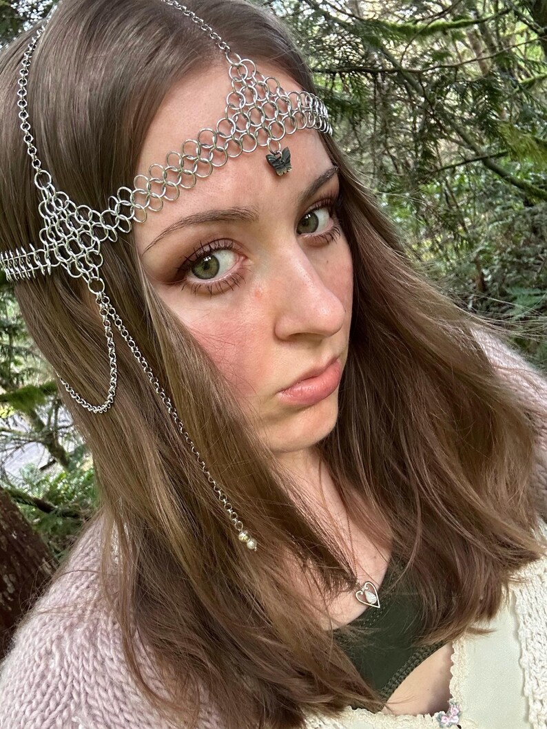 Chainmail Headpiece / Headdress. LARP, Renaissance Faire, Dark Fantasy ...