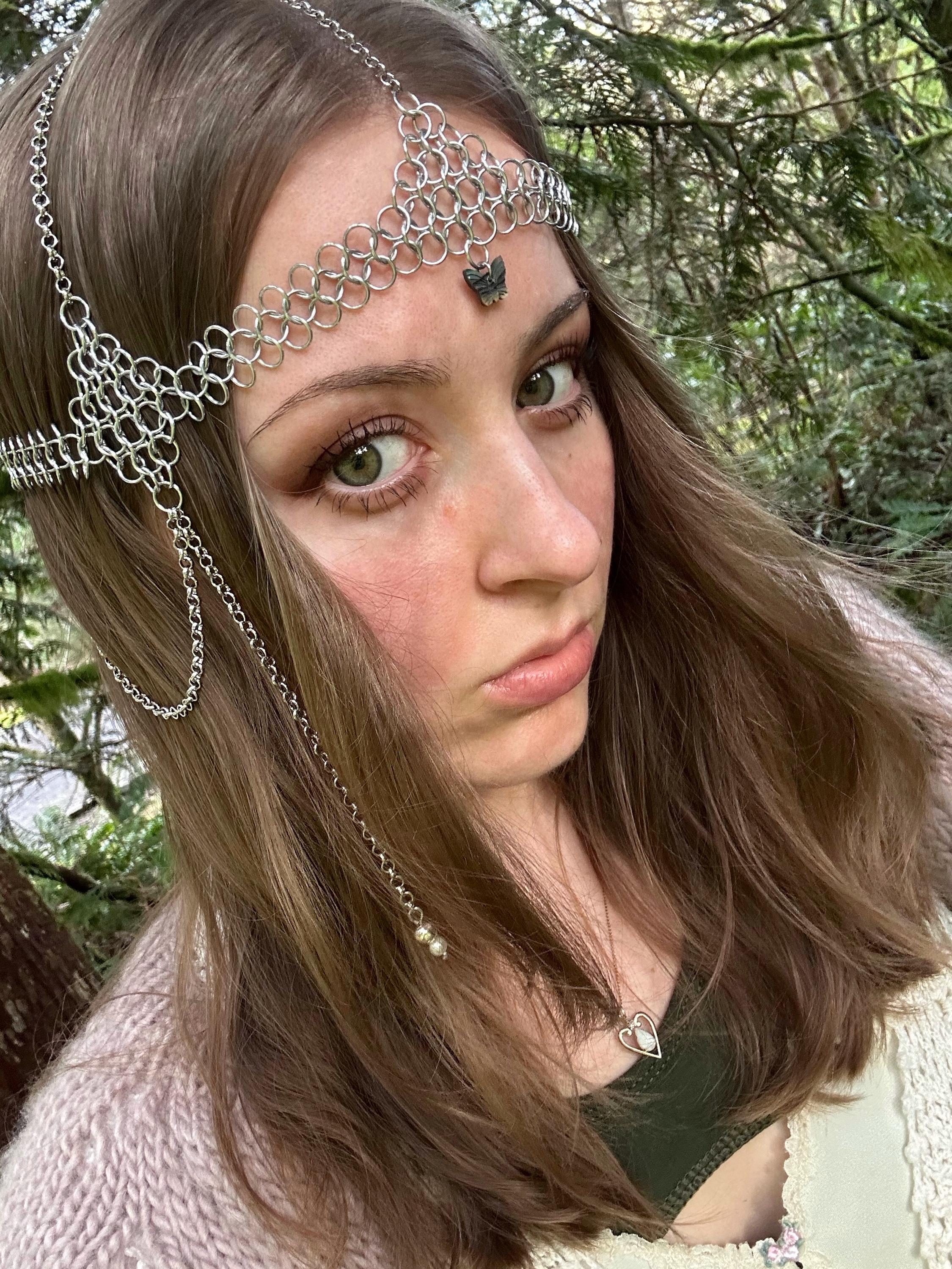 Chainmail Headpiece / Headdress. LARP, Renaissance Faire, Dark Fantasy ...
