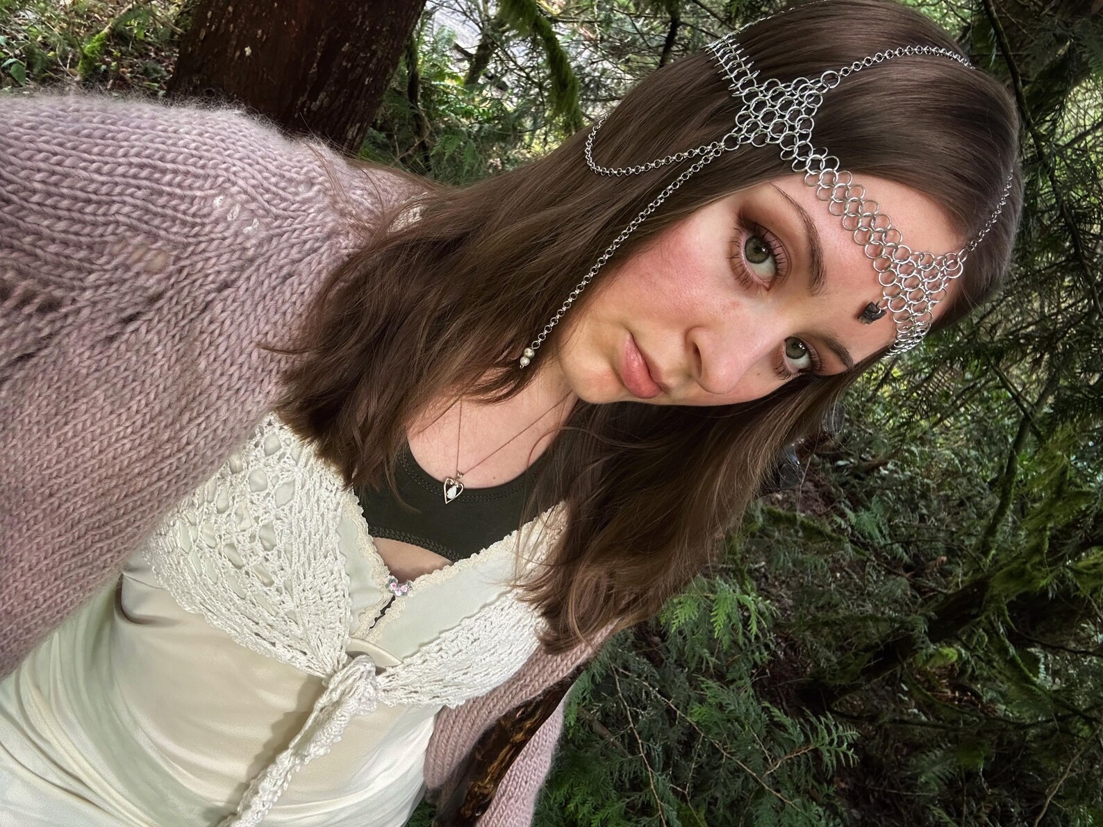 Chainmail Headpiece / Headdress. LARP, Renaissance Faire, Dark Fantasy ...