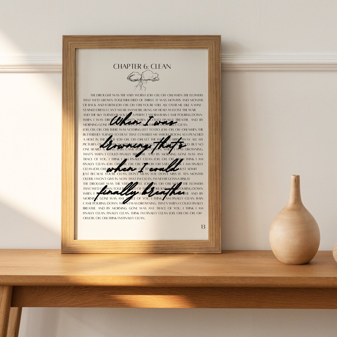 Clean Digital Lyric Print- Printable Taylor Swift Art - Wall Decor ...