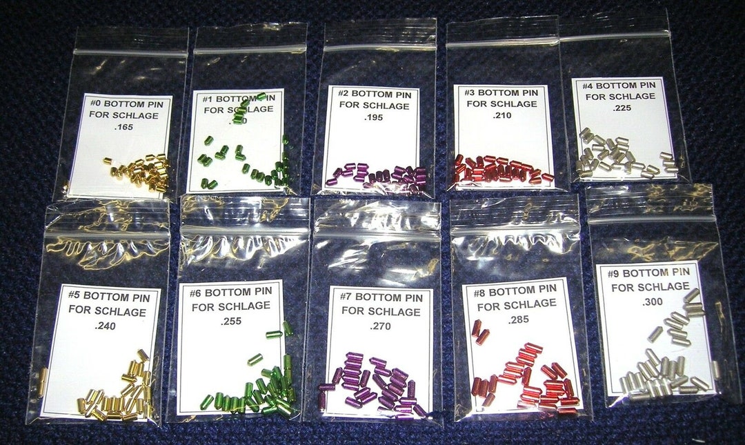 Bottom Lock Pin Refill Packs for Schlage Re-key Pin Kit. 25 Lock Pins ...