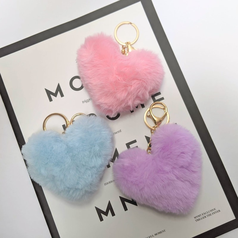 Fuzzy Keychain - Etsy