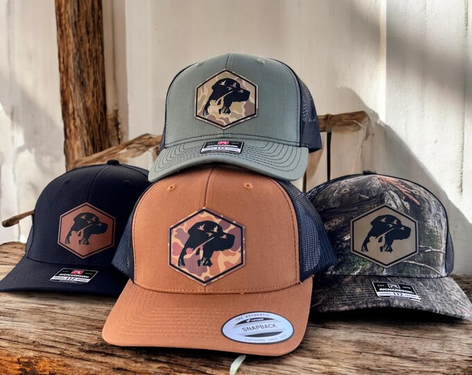 Dog and Bird Hunting Leather Patch Richardson 112 | Flexfit L/XL | Hat ...