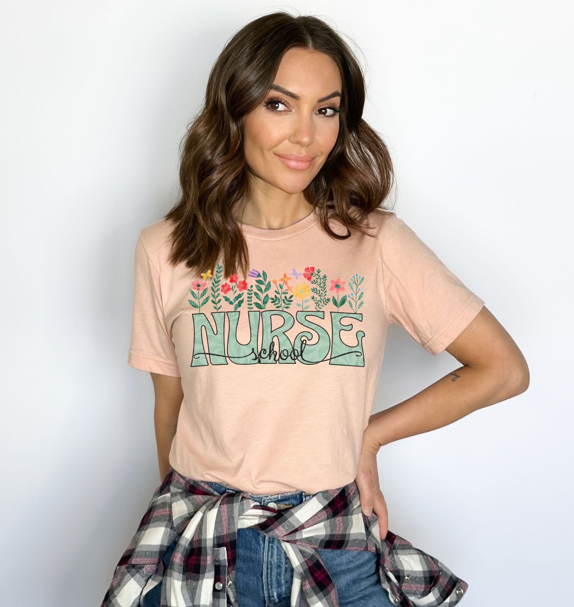 Cute School Nurse Shirt Wildflower Nurse Tee for Nurse Week Shirt for ...