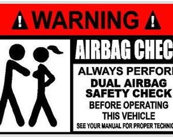Airbag Warning Sticker - Etsy
