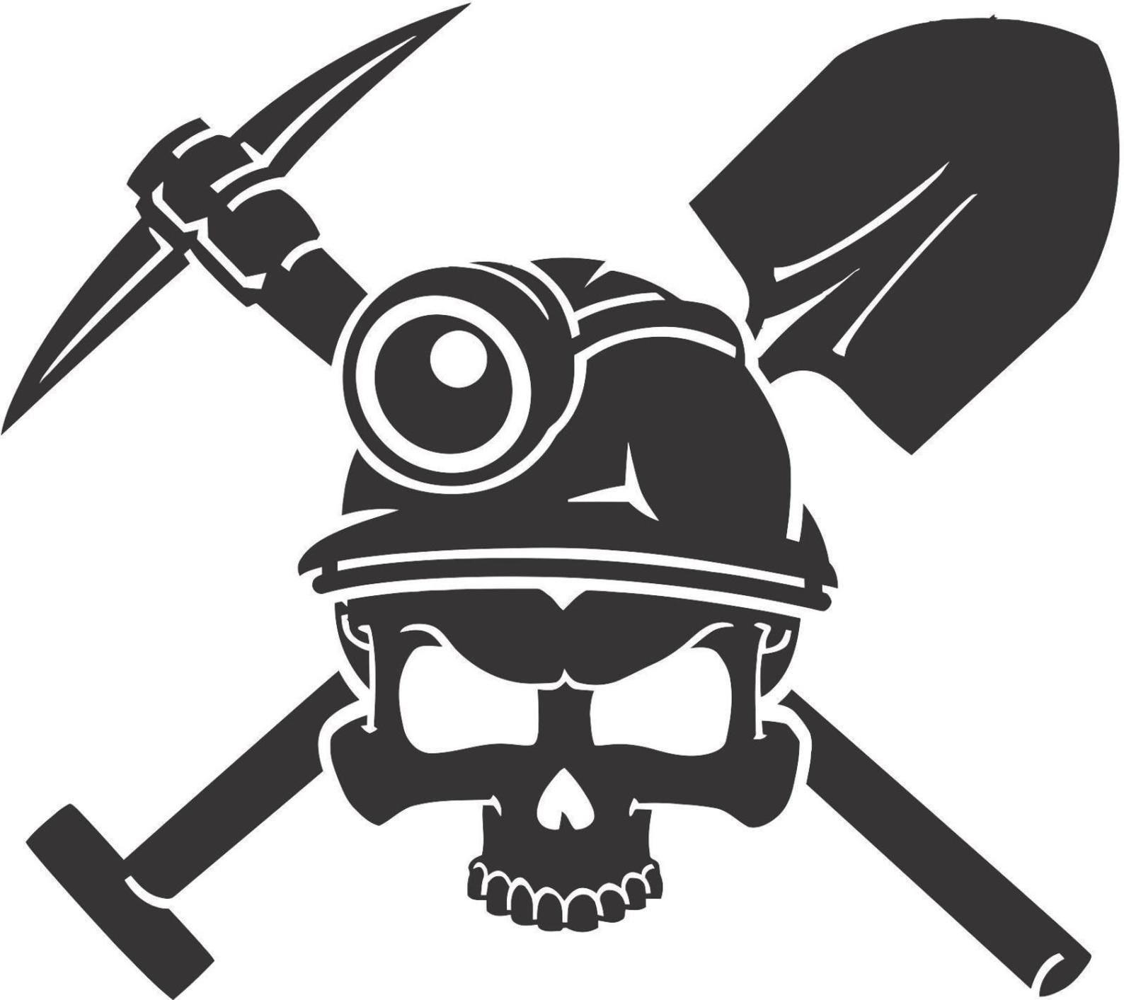 Skull Miner Decal - Etsy