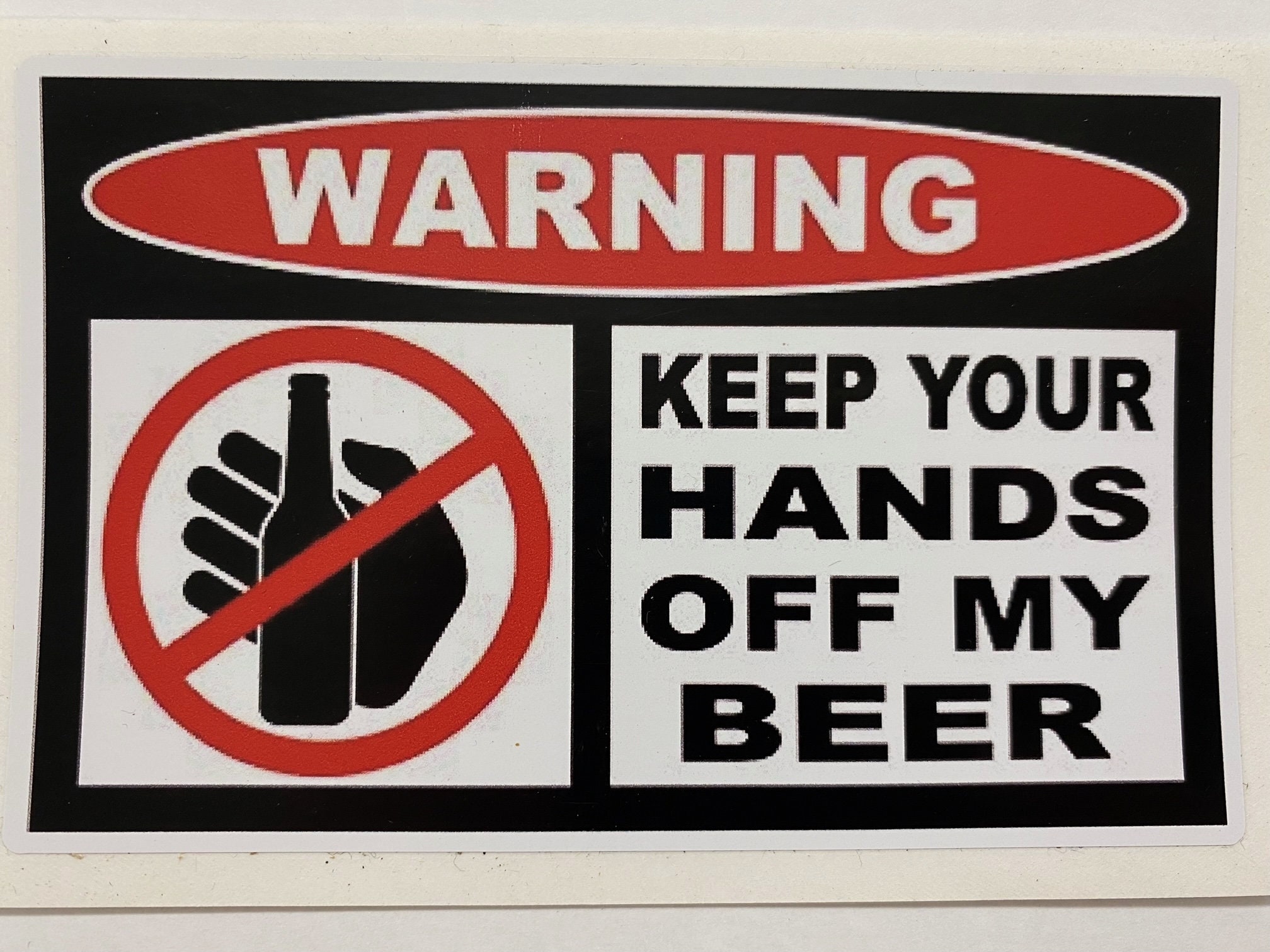 Warning Hands off Beer Decal - Etsy