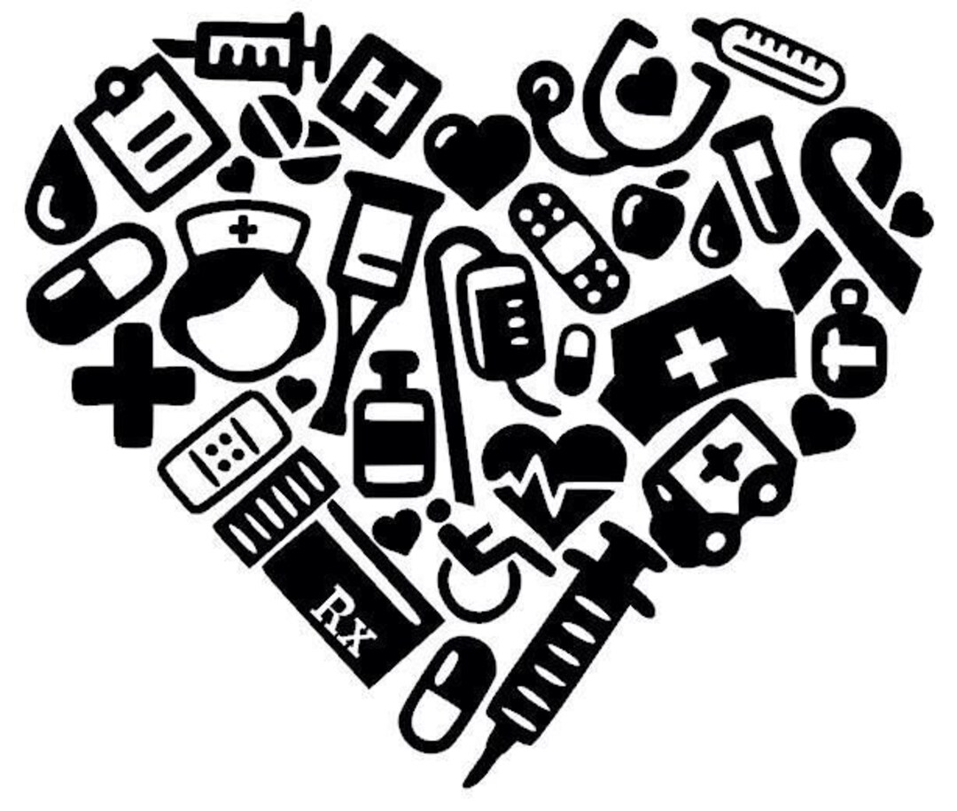 Nurse Heart Decal - Etsy