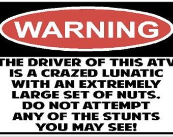 Atv Warning Decal - Etsy