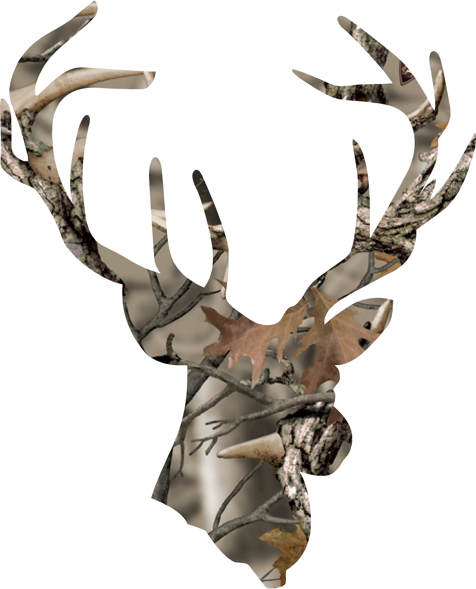 Large Antler Deer Head Camo Sticker Decal - Etsy