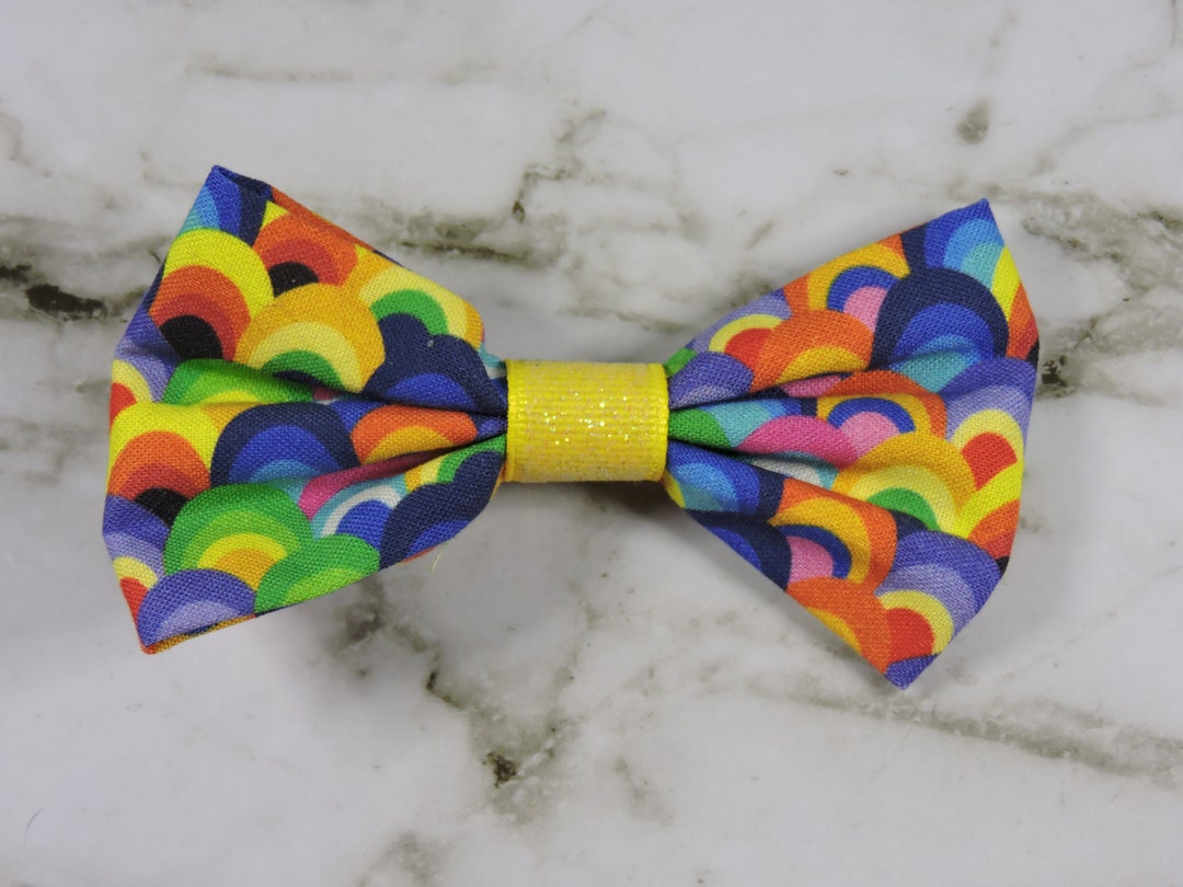 Mini Rainbows Hair Bow, Multicolor Rainbow Bows, Dog Bows Pride Gifts ...