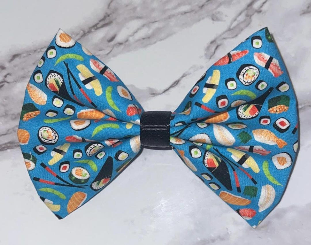 Sushi Theme Hair Bow, Clever Fabric Food People Bows, Dog Bows, Cat ...