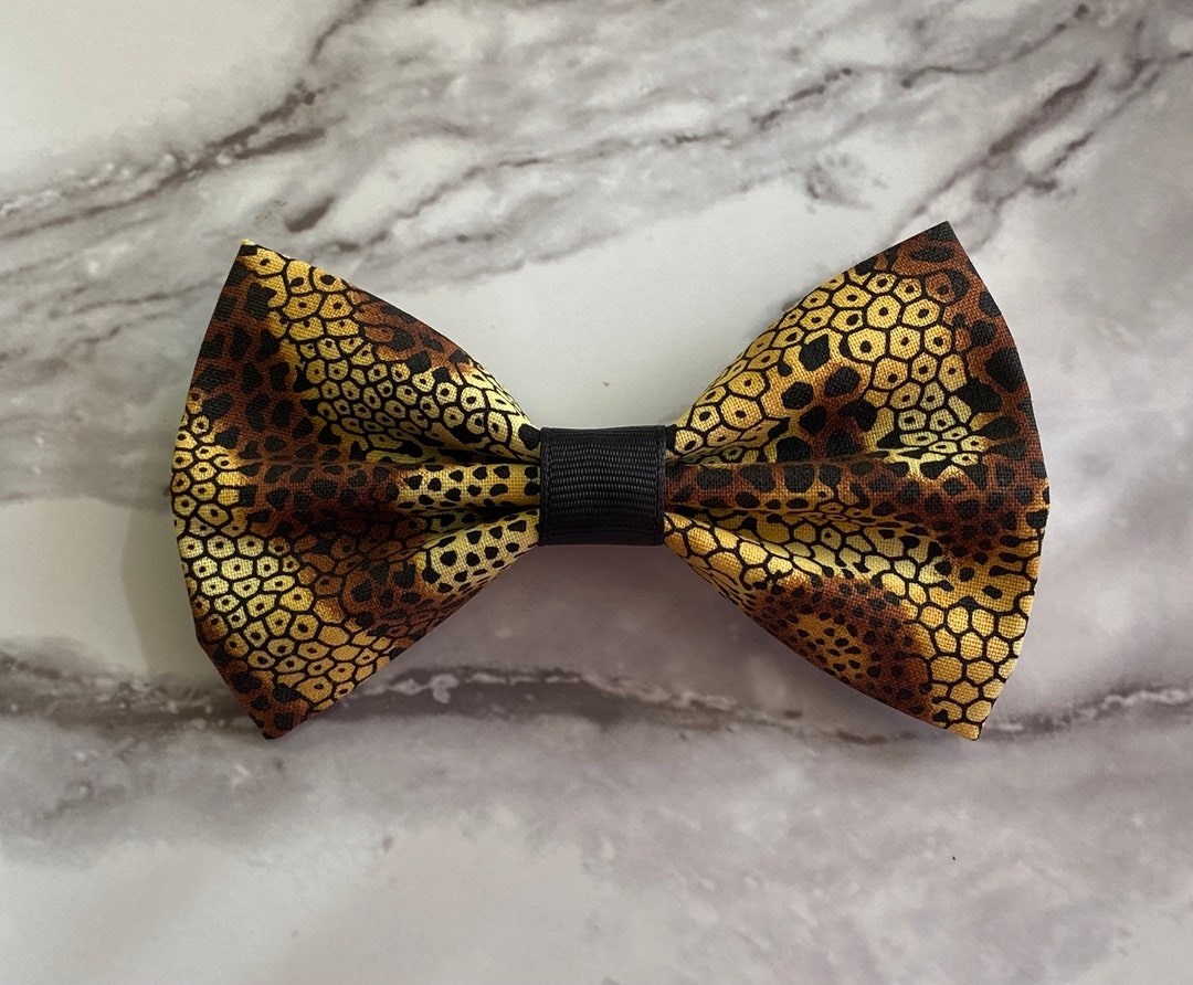 Snakeskin Fabric Hair Bow: Python Print Pet Collar Bow - Etsy