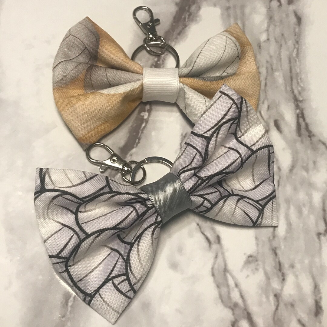 Volleyball Bow Keychain: Handmade Fabric Bow Key Ring Clip - Etsy