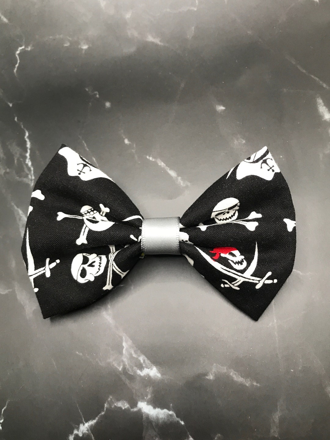 Pirate Bow, Skull and Cross Bones Hair Bows or Dog Bows, Pet Collar ...