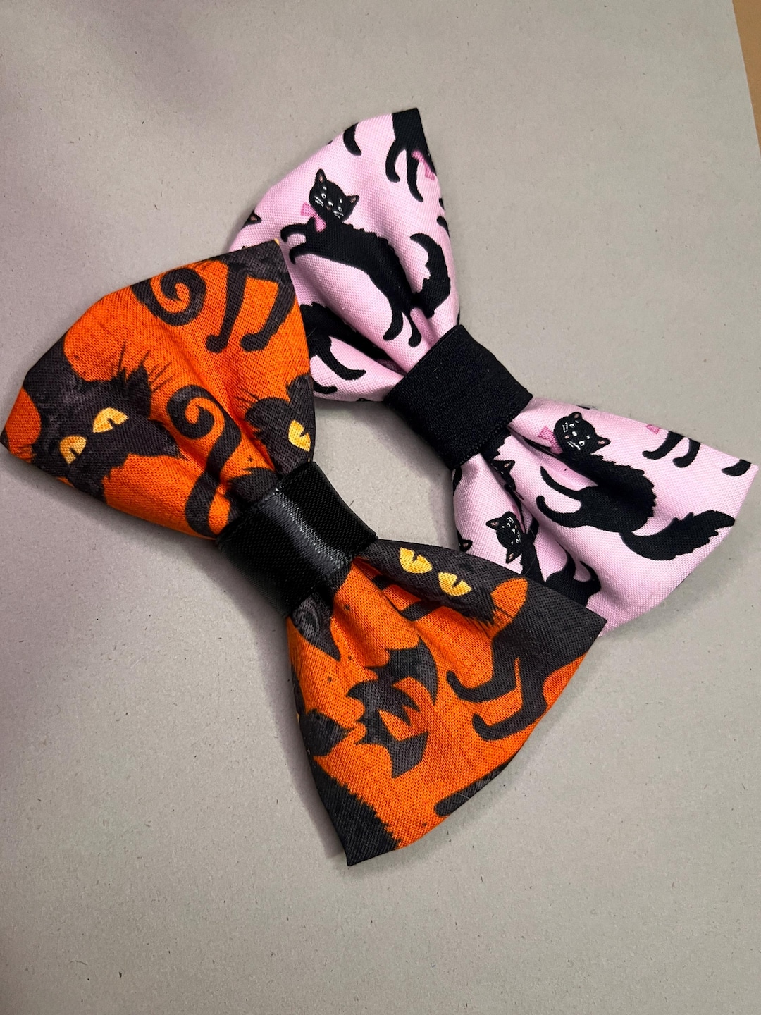 Black Cats Bow Tie, Cat Life Gift for People and Pets Halloween Bow Tie ...
