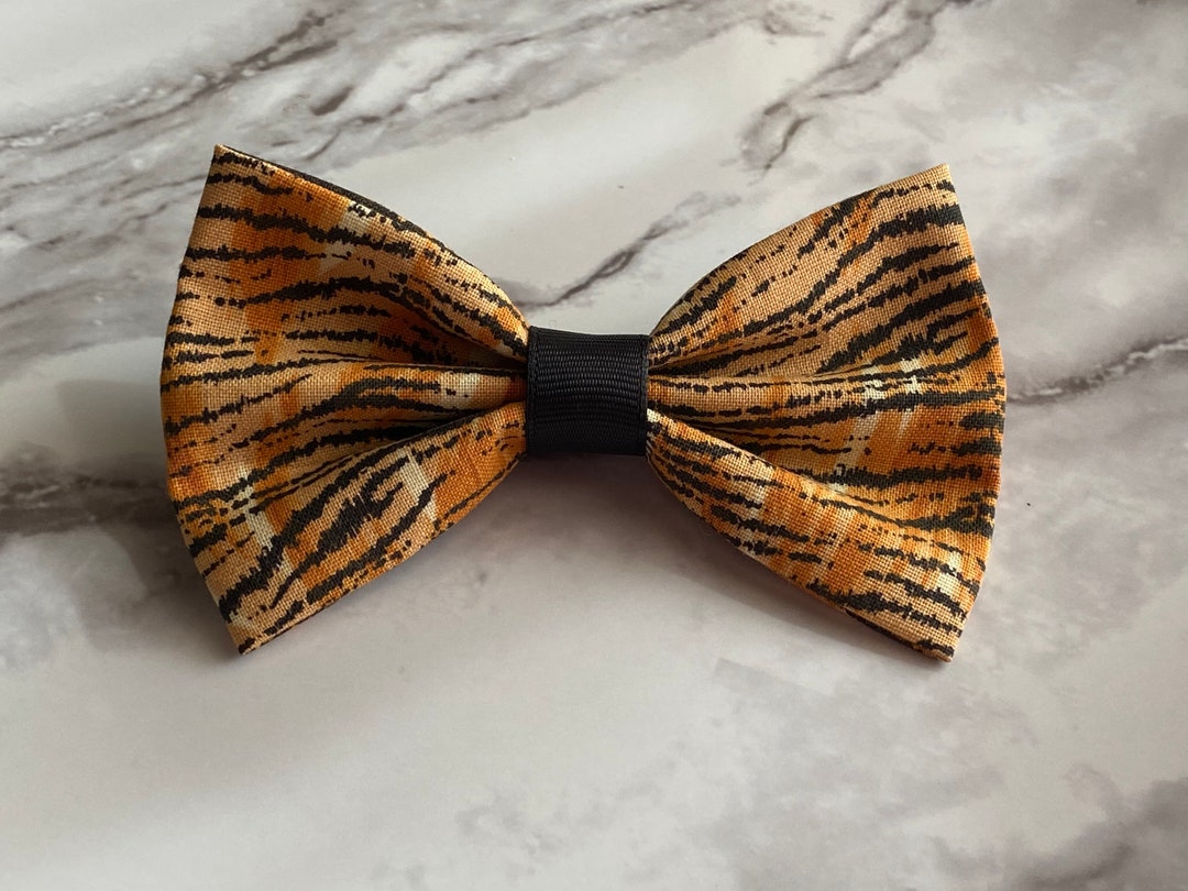 Tiger Print Fabric Bow: Animal Hair Bows Alligator Clip, Elastics or ...