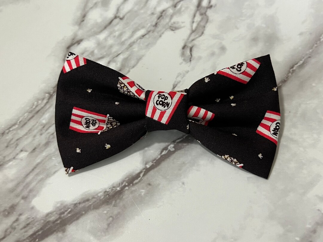 Popcorn Bow Tie on Adjustable Strap, Pin, Brooch, Clip on for People ...