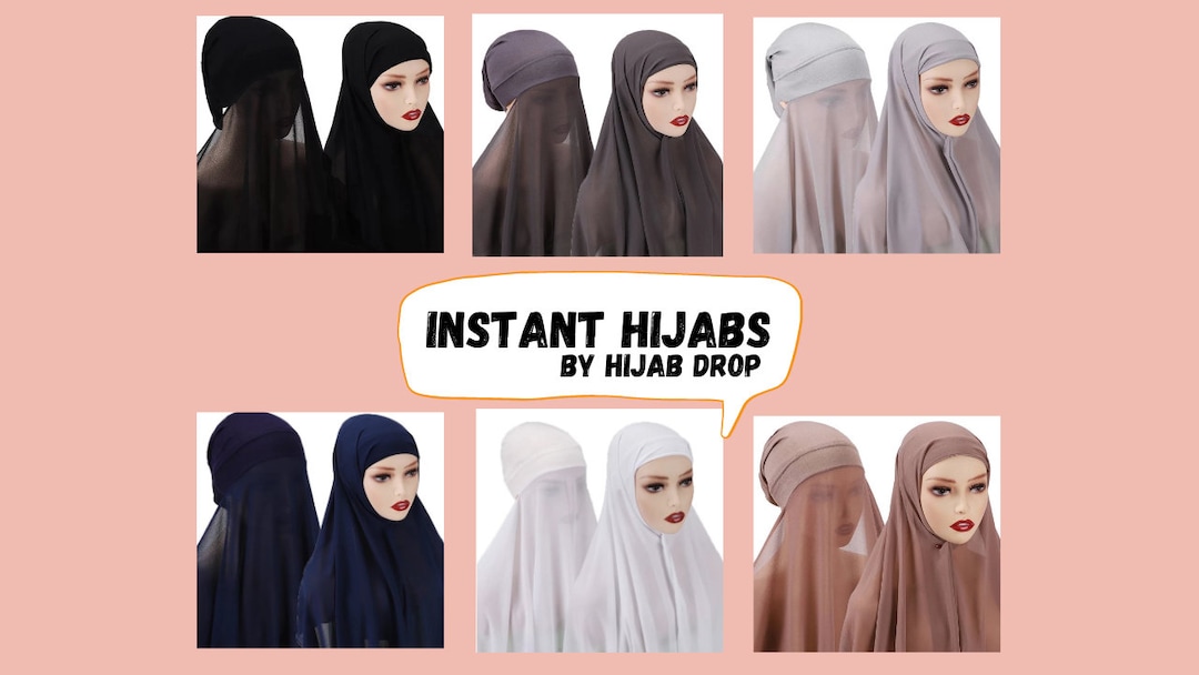 Instant Hijab Scarf One Piece Chiffon Hijab Shawl Head Wrap Premium ...
