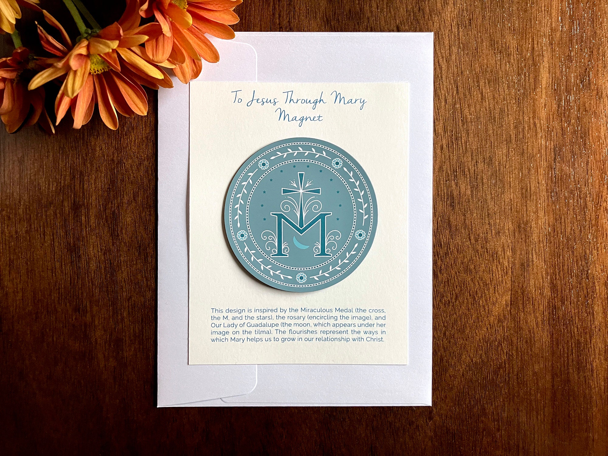 Catholic Magnet: to Jesus Through Mary, Blue-green, 3 Inches - Etsy